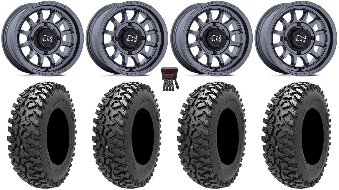 Black Rhino Rapid 15" Wheels Gm 32" Rampage Fury Tires Sportsman RZR ...