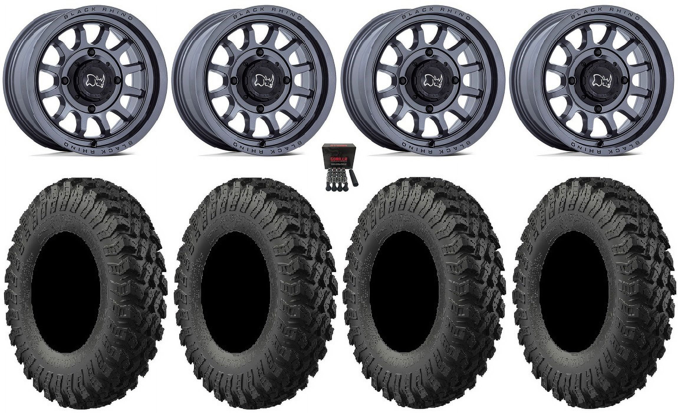 Black Rhino Rapid 15" Wheels Gm 33" MotoRally Tires Polaris RZR XP 1000 ...