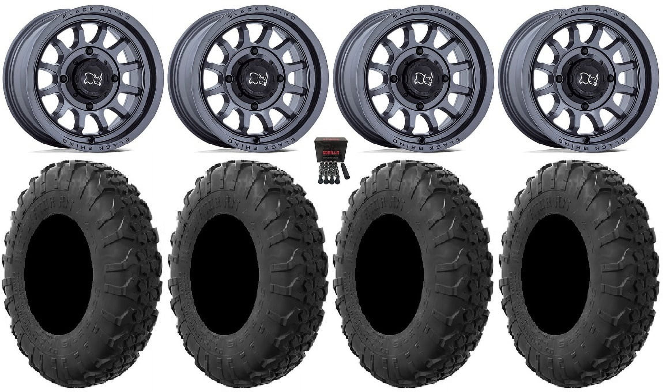 Black Rhino Rapid 15" Wheels Gm 33" MotoVator R/T Tires Sportsman RZR ...