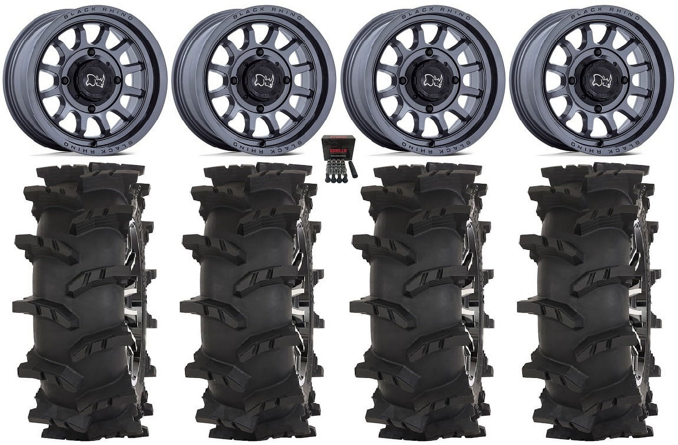 Black Rhino Rapid 15" Wheels Gm 33" Outlaw Max Tires Polaris RZR XP ...