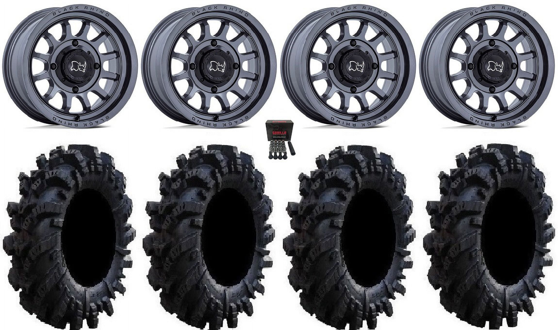Black Rhino Rapid 15" Wheels Gm 34" Intimidator Tires Polaris RZR XP ...