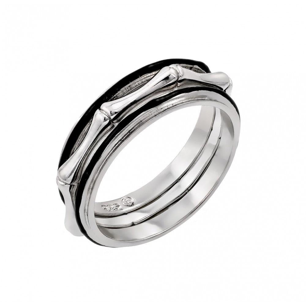 Black Rhodium Plated Sterling Silver 925 Bone Eternity Ring Band Jewelry Female Male Unisex Size ...