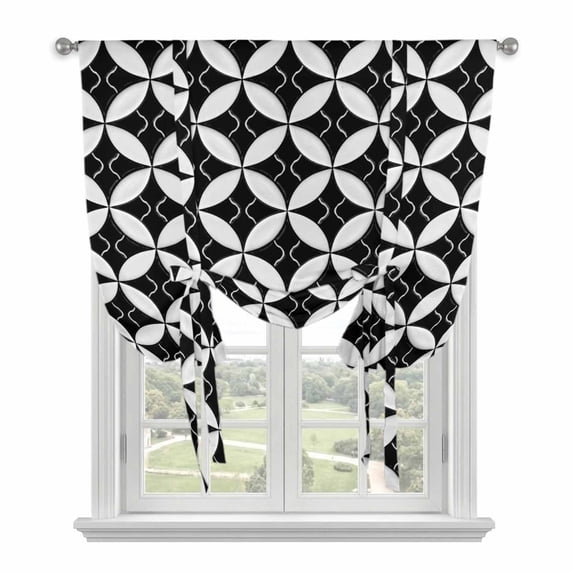 Black Rhombus Balloon Curtains for Bedroom/Front Door/Bathroom, Retro ...