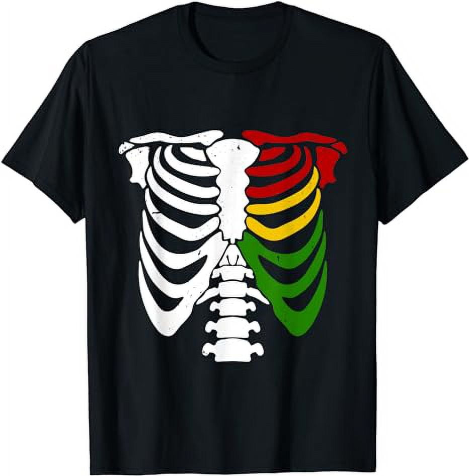 Black Rib Cage X-Ray Skeleton Costume Black History Month T-Shirt ...