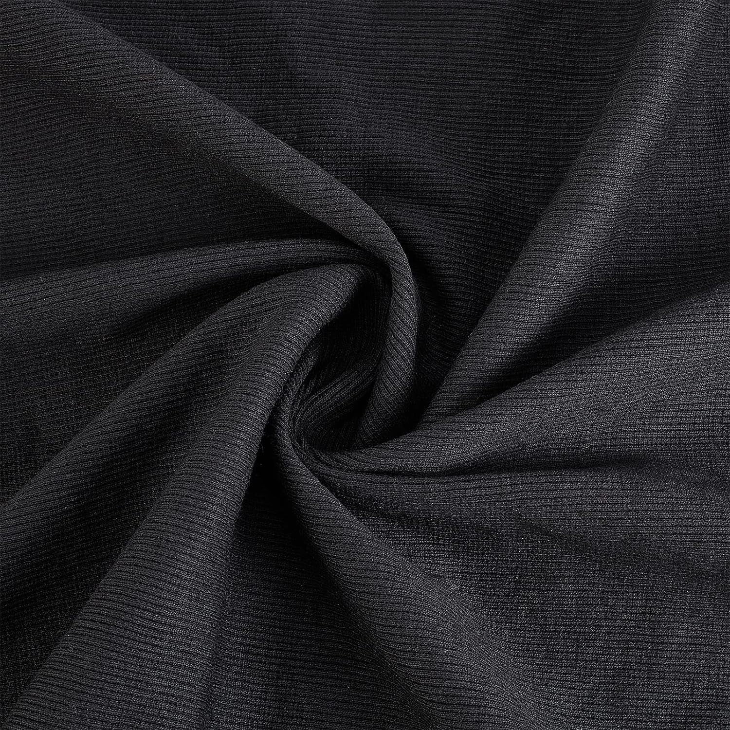 Black Ribbing Knit Fabric 23.62x39.38inch Stretch Knit Ribbing Fabric ...
