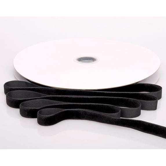 Black Ribbon,3/8 Inch x 25 Yards Single-Faced Nylon Wrapping Ribbon for ...