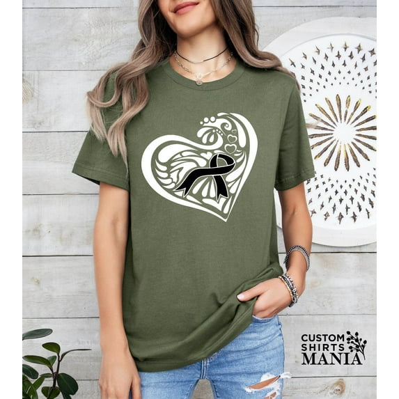 Black Ribbon Melanoma Shirt, Melanoma Shirt, Melanoma Awareness Tee ...