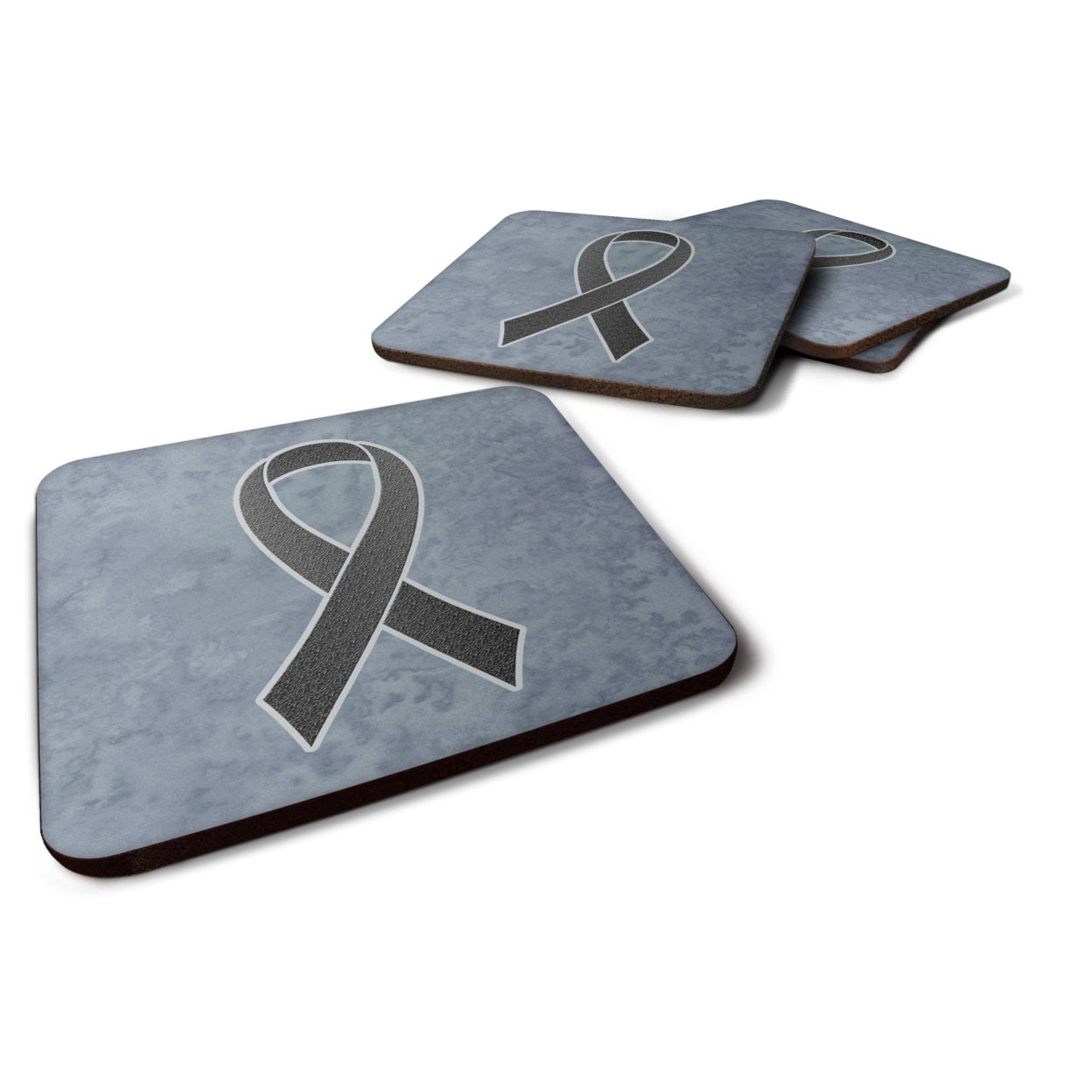 Black Ribbon for Melanoma Cancer Awareness Foam Coaster Set of 4 ...