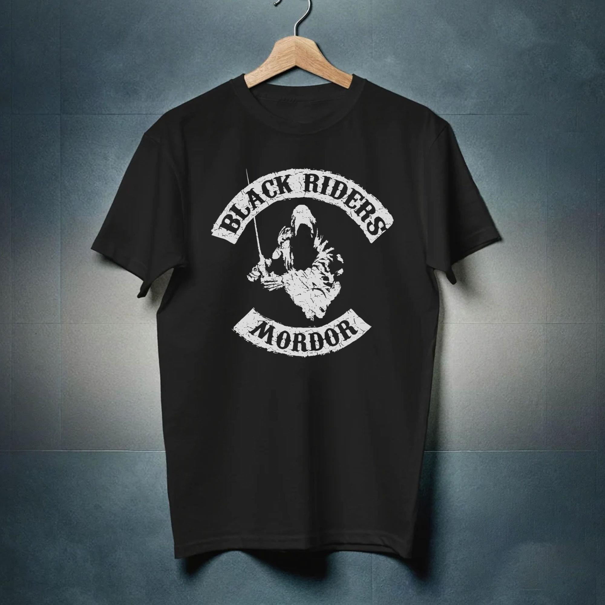 Black Riders MC T-Shirt Lord of Nazgul Biker Fun the Patch Rings Mordor ...