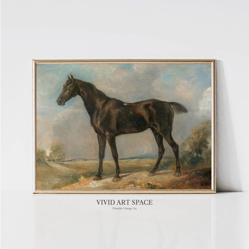 Black Riding-Horse By John Constable, Vintage Horse Painting, Animal ...
