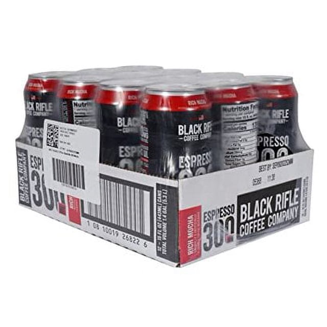 Black Rifle Coffee Co. Rich Mocha Espresso 300 Triple Shot, 12-Pack 15 ...