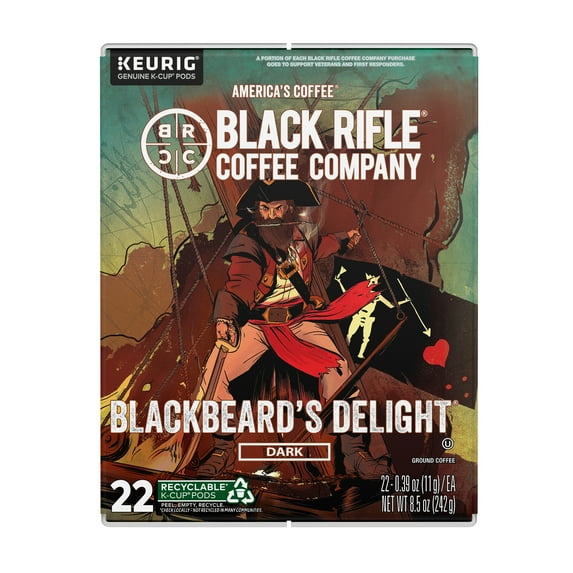 Black Rifle Coffee Co. Blackbeard's Delight Flavored K-Cup Pods, Dark Roast, 22 Count - Walmart.com