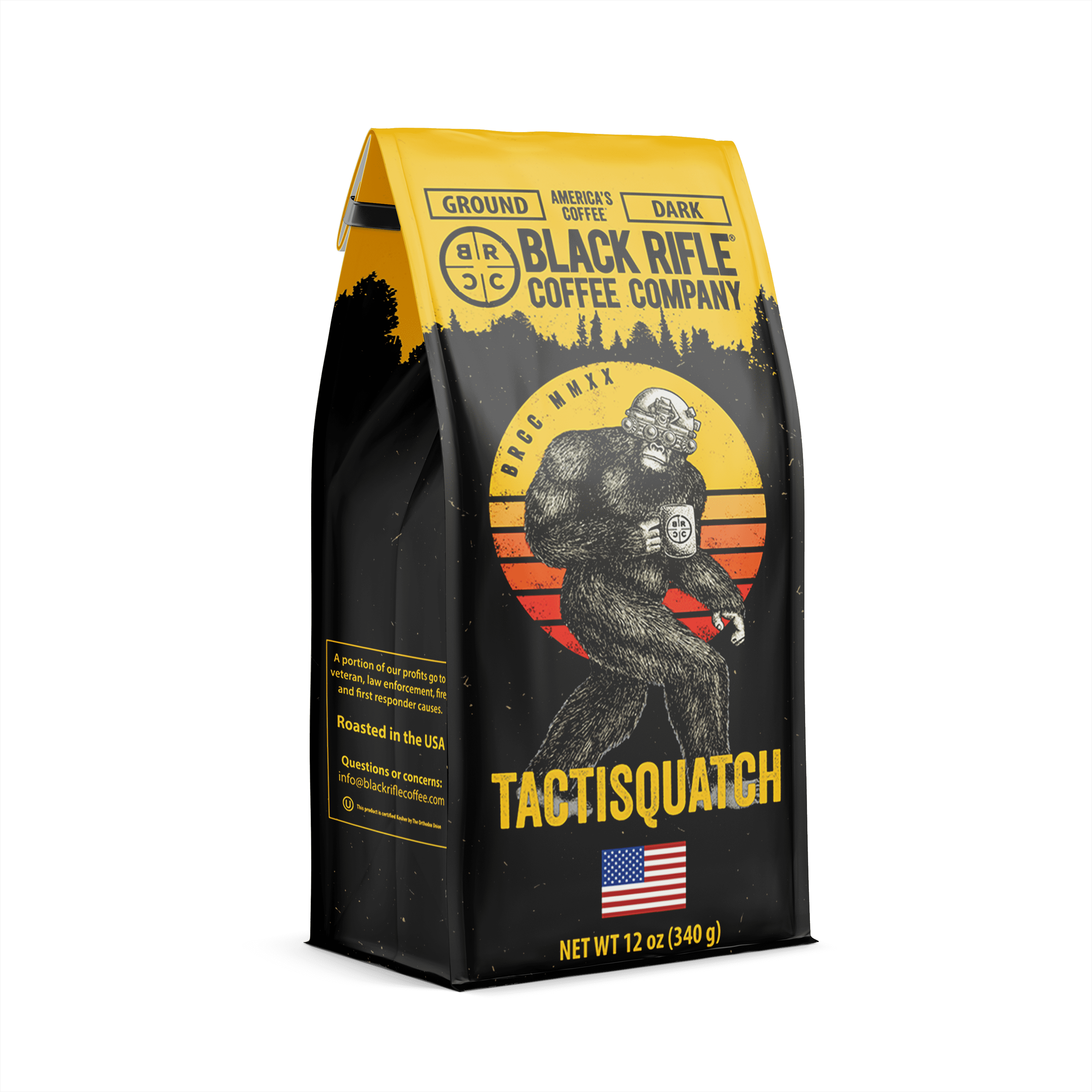Black Rifle Coffee Company Tactisquatch, Dark Roast, Ground Coffee, 12 ...