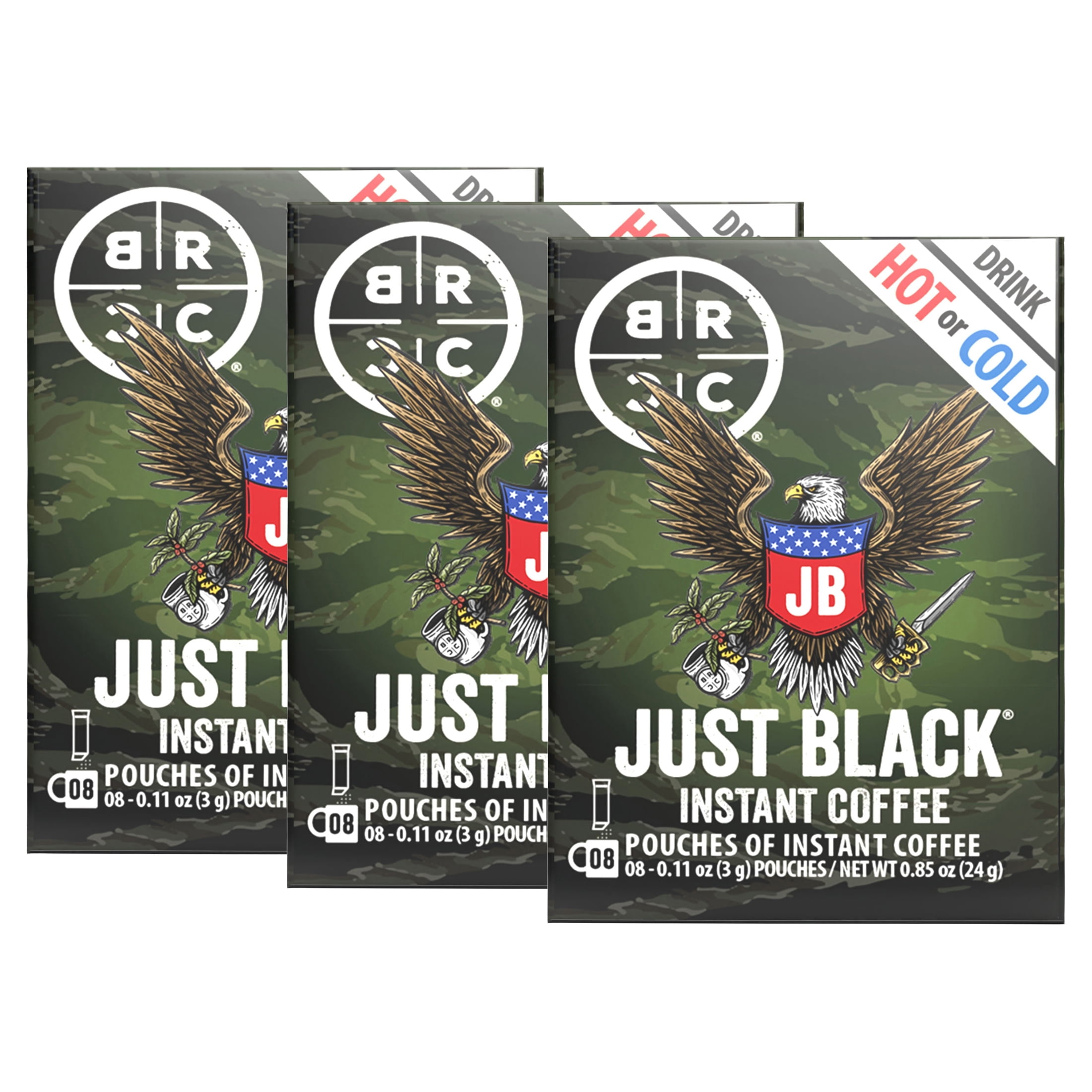(3 pack) Black Rifle Coffee Company Just Black Instant Coffee Packets ...