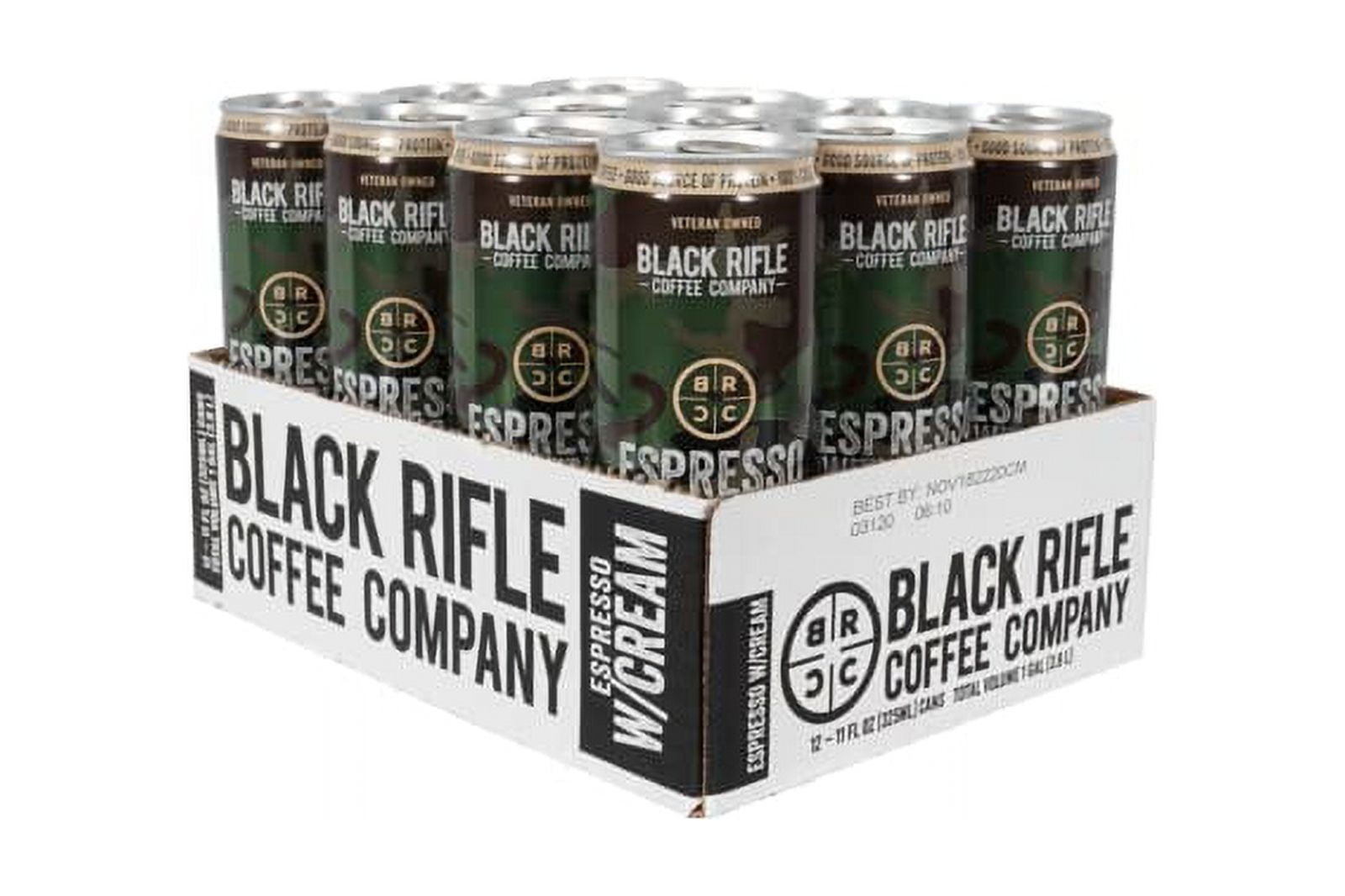Black Rifle Coffee RTD Espresso with Cream, 11 Fl Oz, Pack of 12 ...