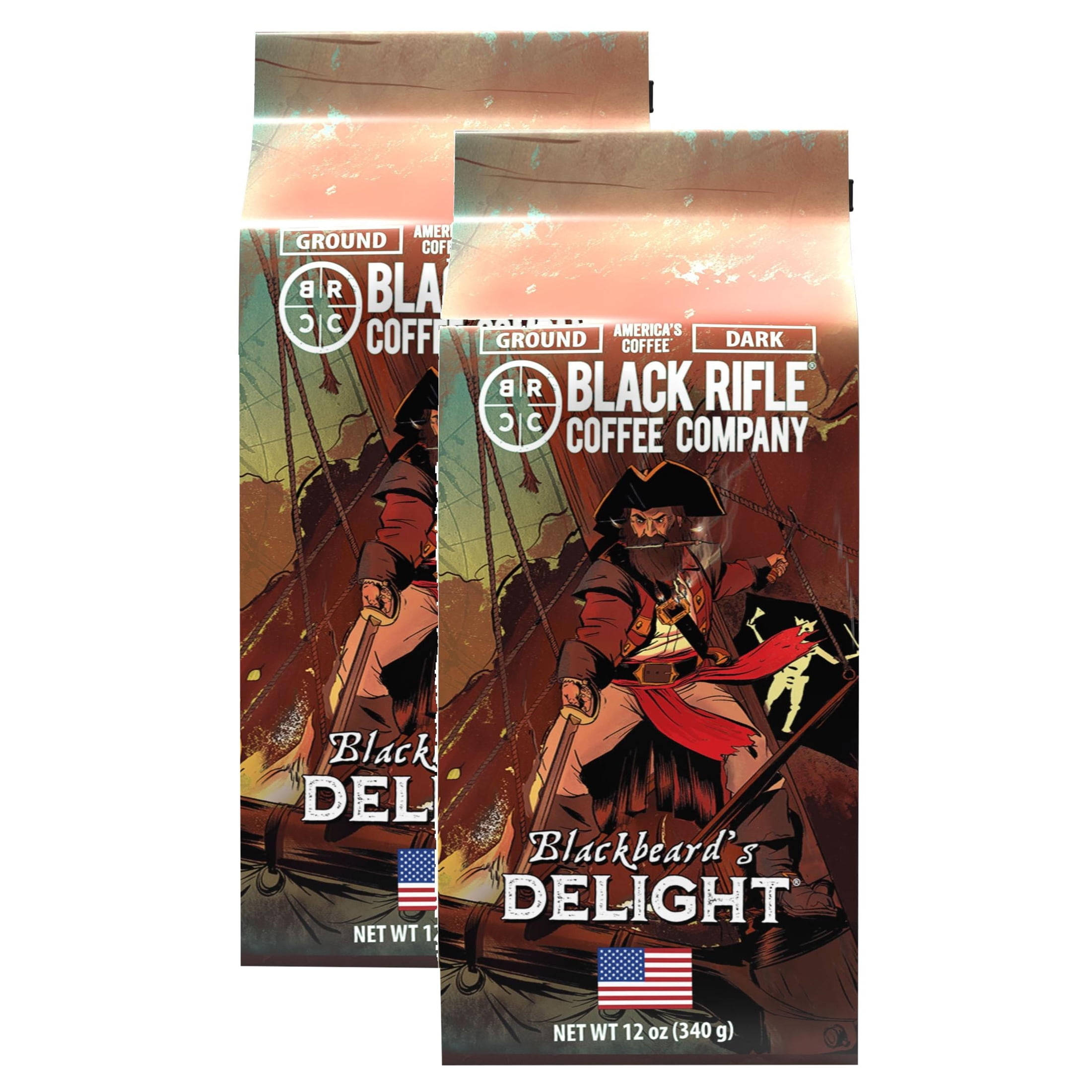 (2 pack) Black Rilfe Coffee Company Blackbeard's Delight, Dark Roast ...