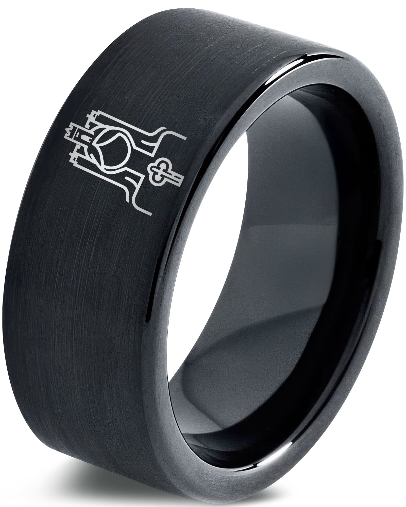 Black Ring for Men Miniatures Tungsten Gamer Couples Rings 70th ...