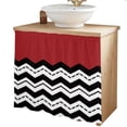 Black Ripple Cabinet Curtains Black Striped Simple Red Geometric ...
