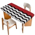 Black Ripple Fitted Rectangle Tablecloth 30" x 60" Black Striped Simple ...