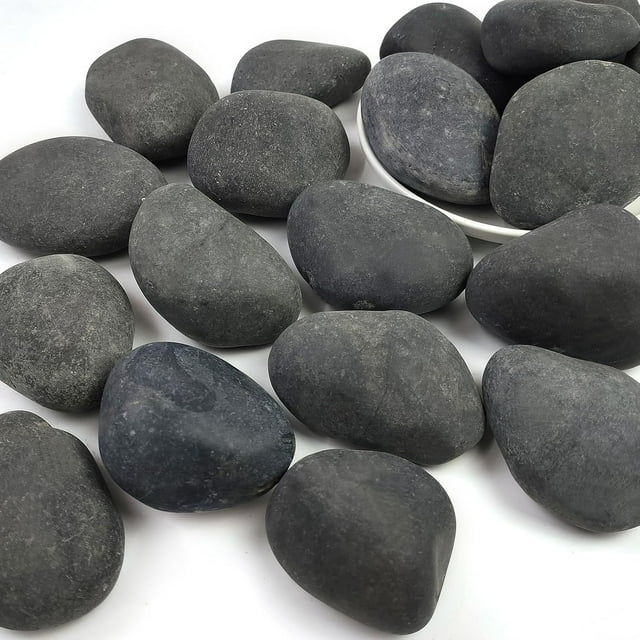 Black River Rocks for Landscaping, 3-4 Inch Premium Pebbles for Plants ...