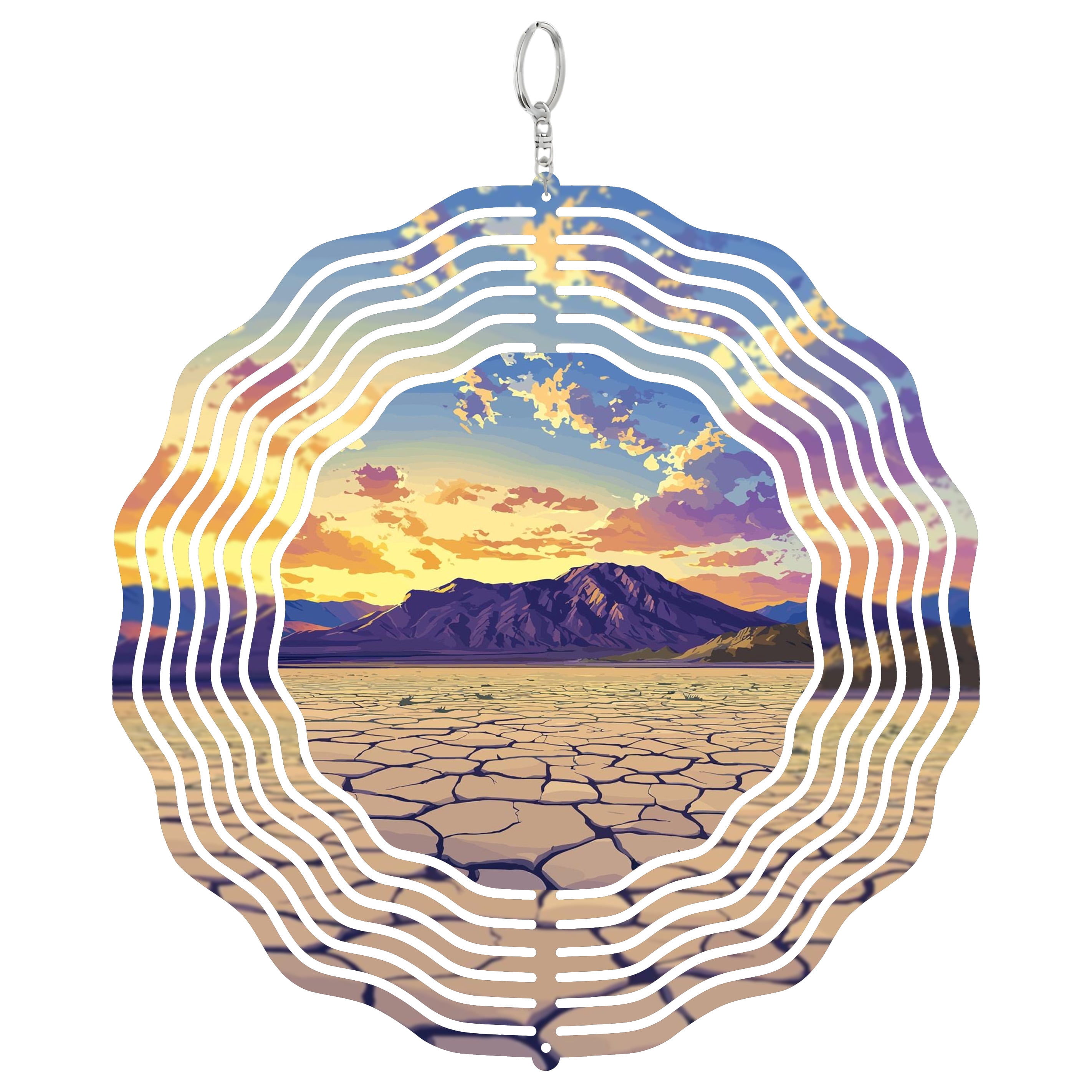 Black Rock Desert 3D Wind Spinner Metal Hanging Ornament Outdoor Home ...