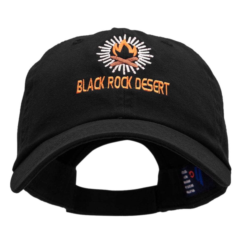Black Rock Flame Embroidered Unstructured Cotton Twill Cap - Black OSFM ...