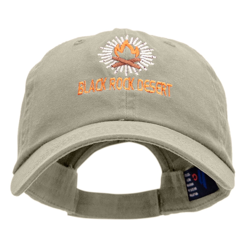 Black Rock Flame Embroidered Unstructured Cotton Twill Cap - Putty OSFM ...