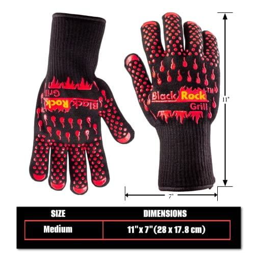 Black Rock Grill Fire & Heat Resistant Cooking Gloves 923F -28cm ...