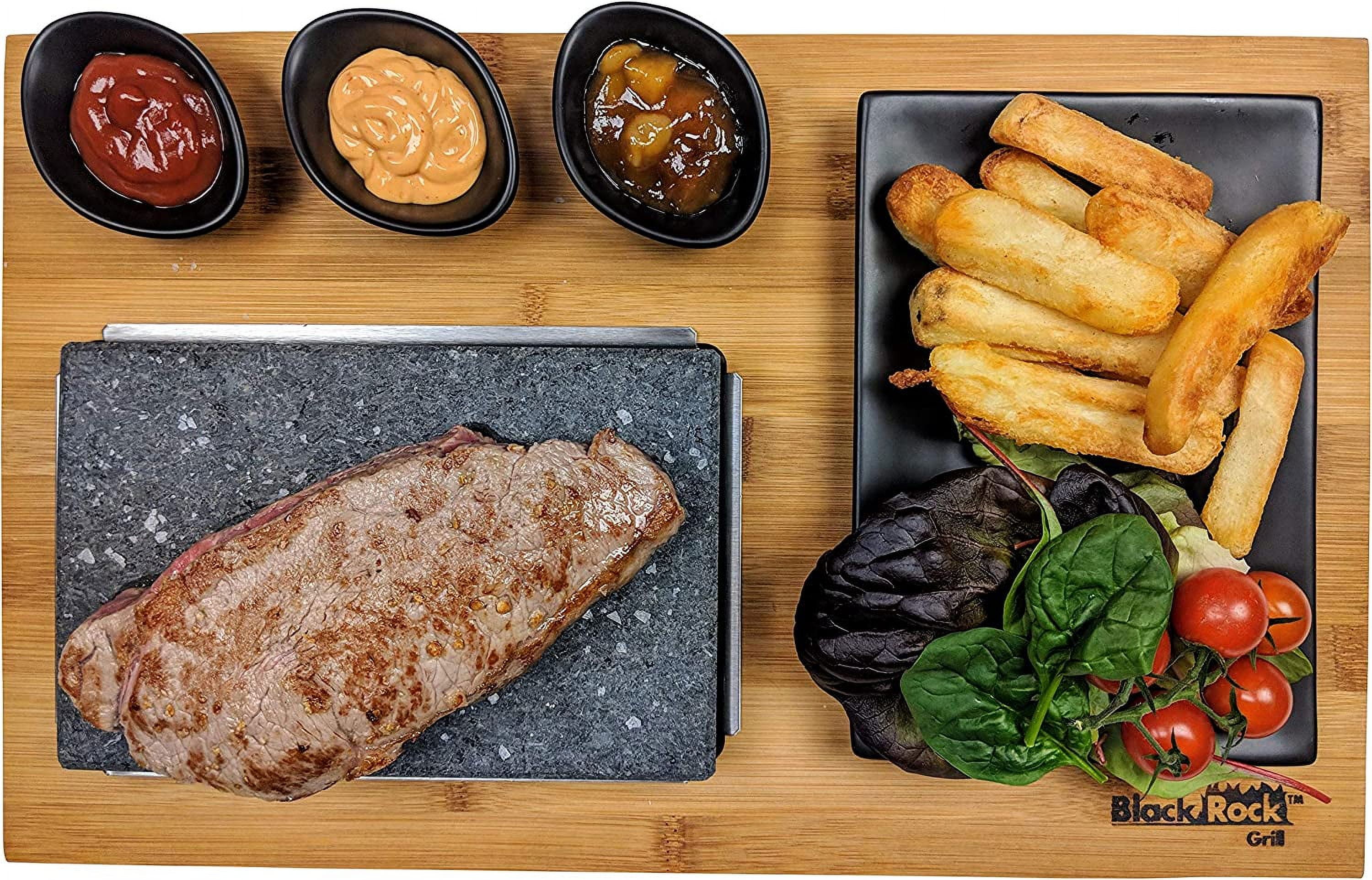 Black Rock Grill Steak Stone, Hot Stone Grill - Sizzling Hot Rock ...