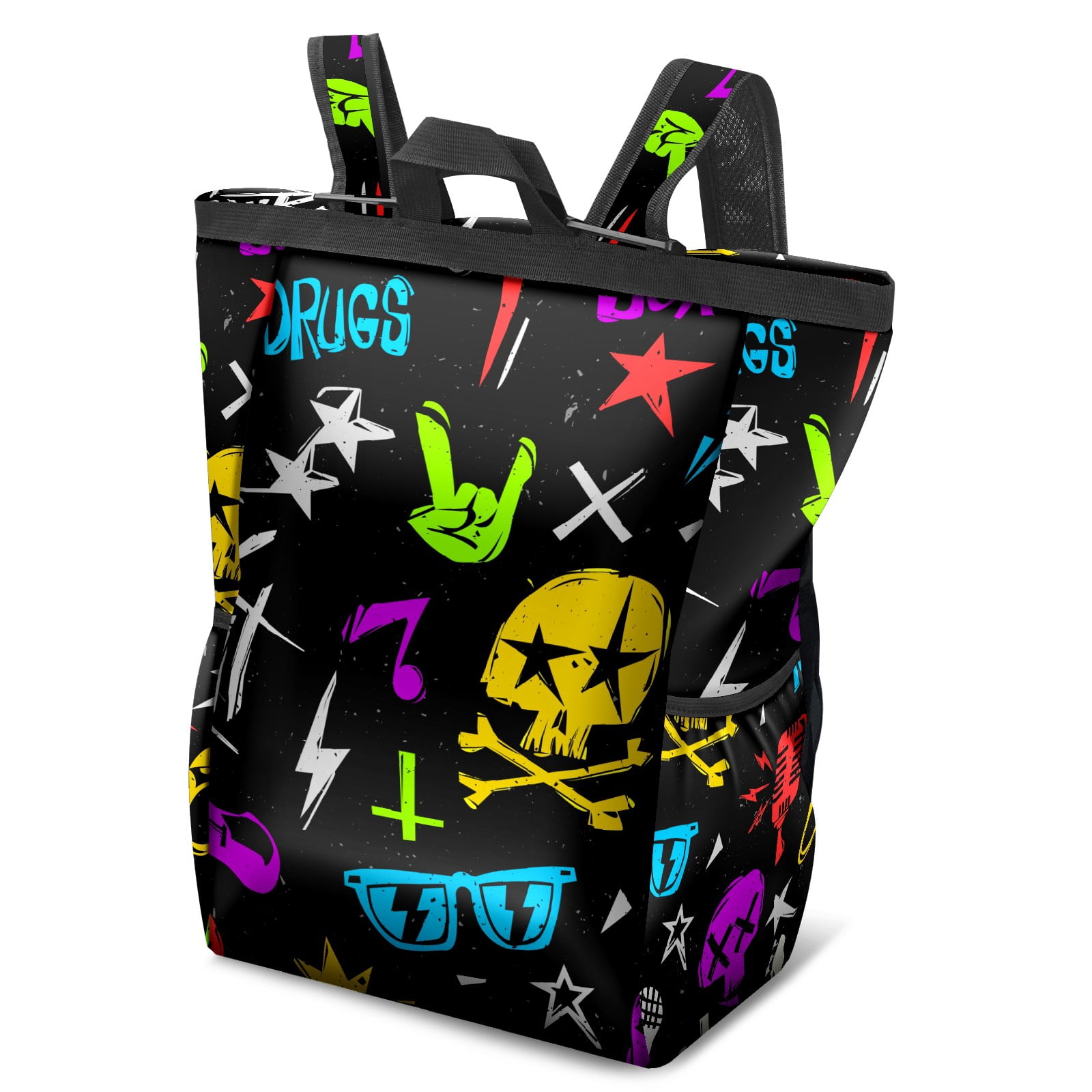 Black Rock Skull Backpack Women Man Aesthetic Tote Backpack for Travel ...