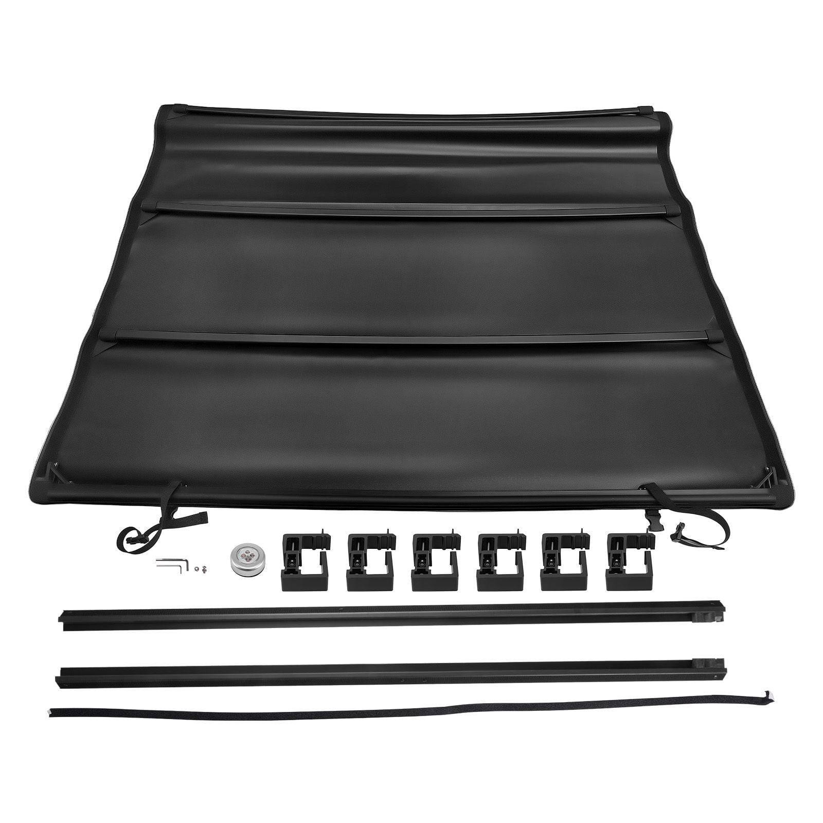 Black Roll-Up Tonneau Bed Cover for Chevy Silverado Sierra 1988-2007, 6 ...