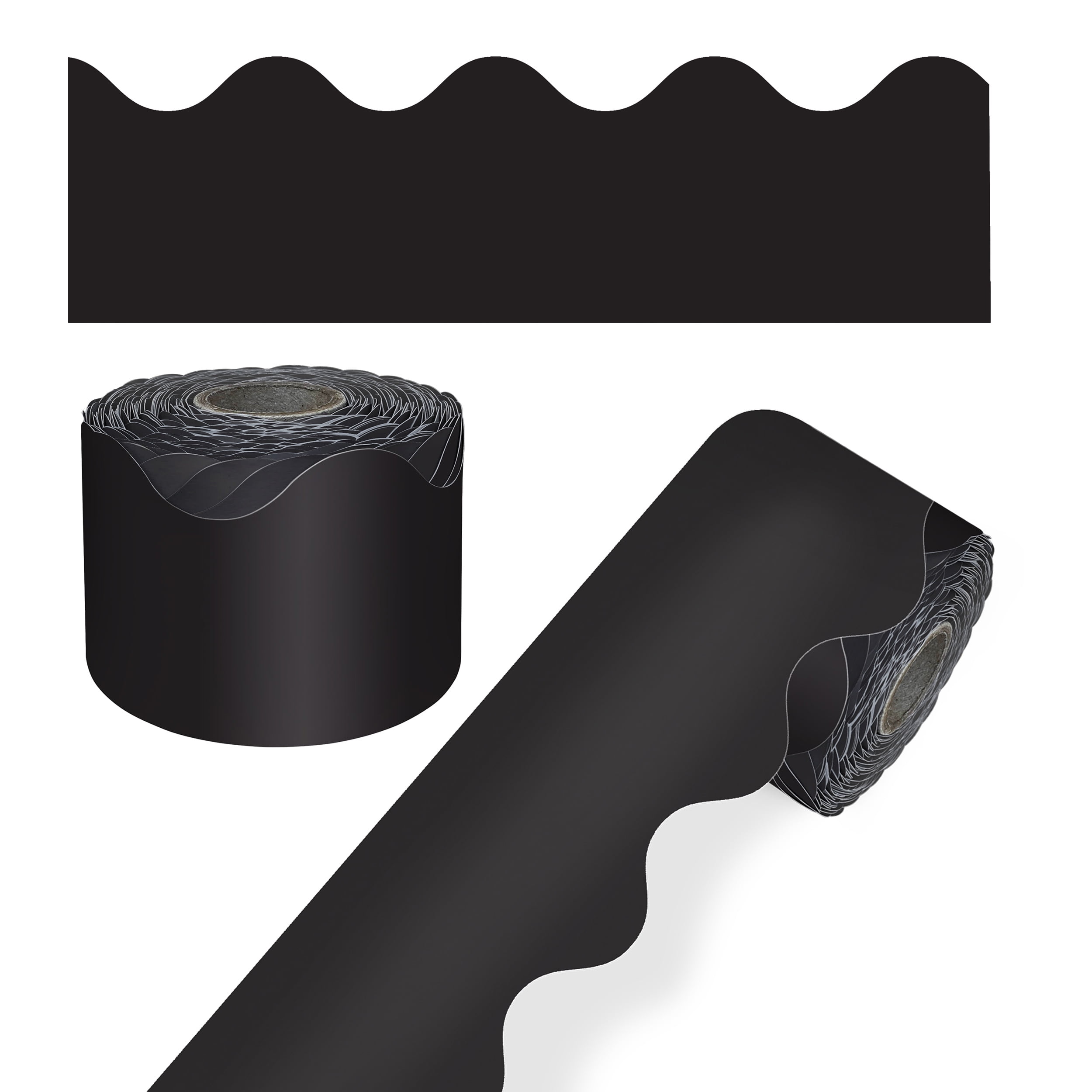 Carson-Dellosa Rolled Scalloped Bulletin Board Borders Black (108472 ...