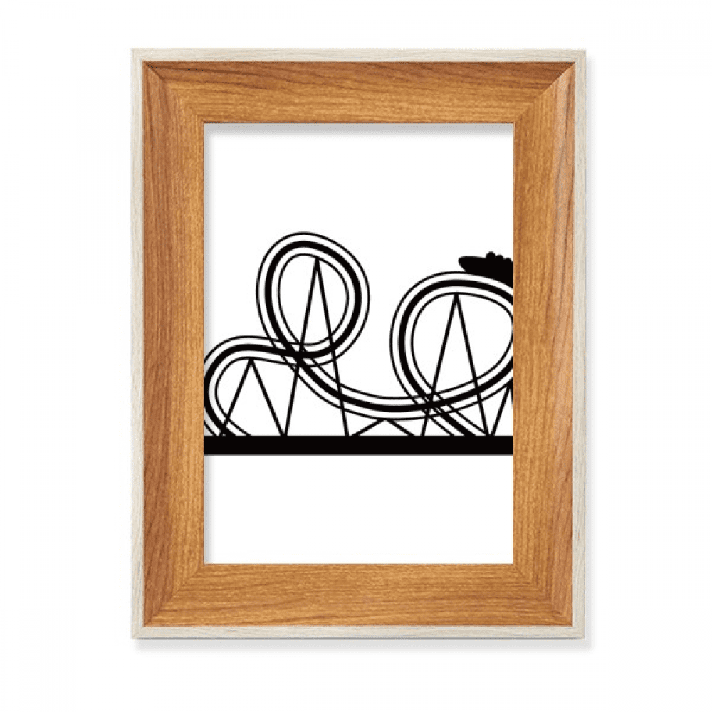 Black Roller Coaster Amusement Park Outline Desktop Wooden Photo Frame ...