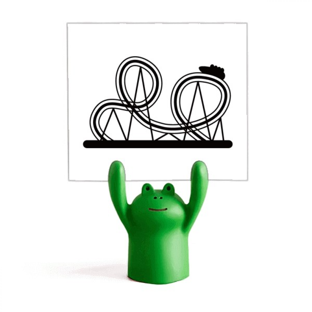Black Roller Coaster Amusement Park Outline Memo Holder Cartoon Animal ...