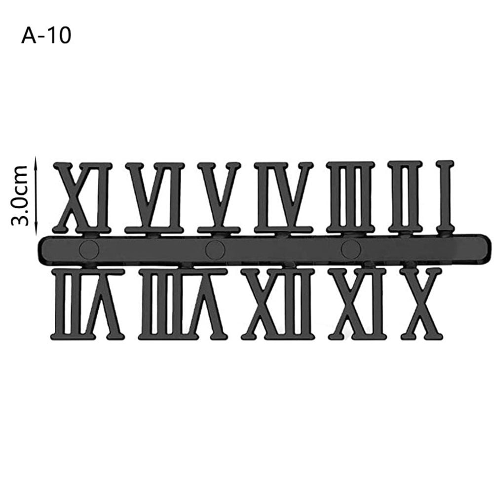 Black Roman Diy Clock Numbers Roman Numerals Quartz Needle Wall Clocks ...