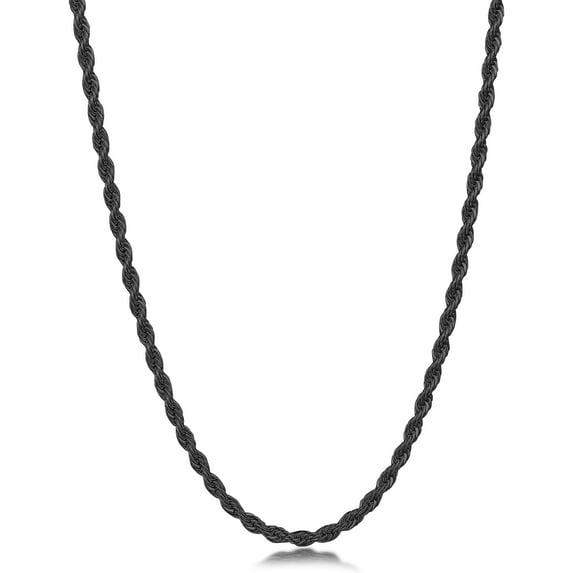 Black Rope Chain for Men, Mens Chain Necklaces, Rope Chain Necklaces ...