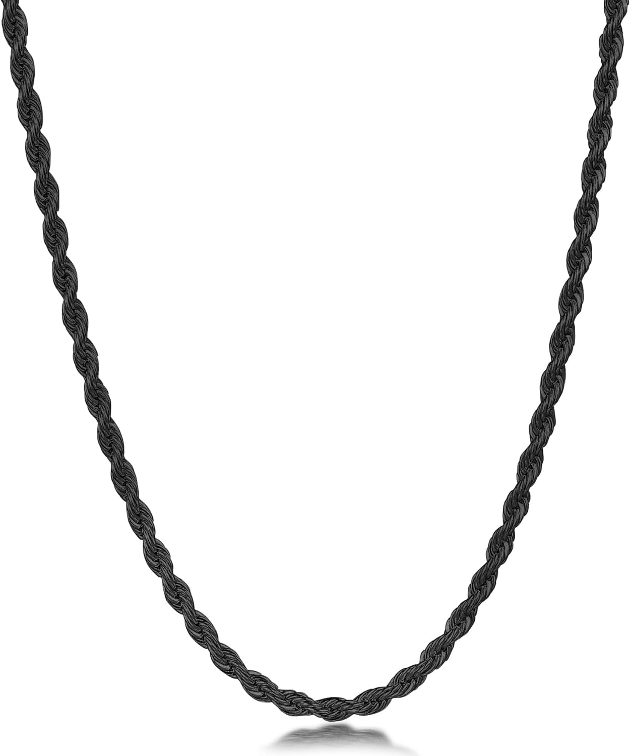 Black Rope Chain for Men, Stainless Steel Necklace for Men and Women ...