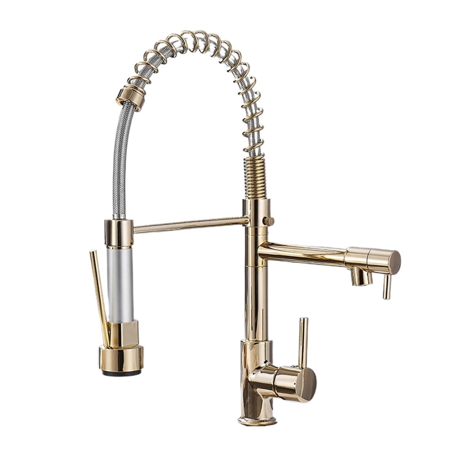 Black Rose Gold Kitchen Faucet, Nickel Brushed Spring Pull Down Faucets ...