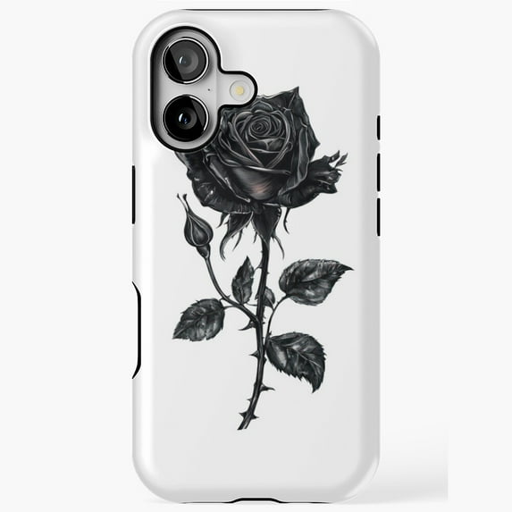 Black Rose Gothic Dark Floral Aesthetic Design for iPhone 17 16 15 14 ...
