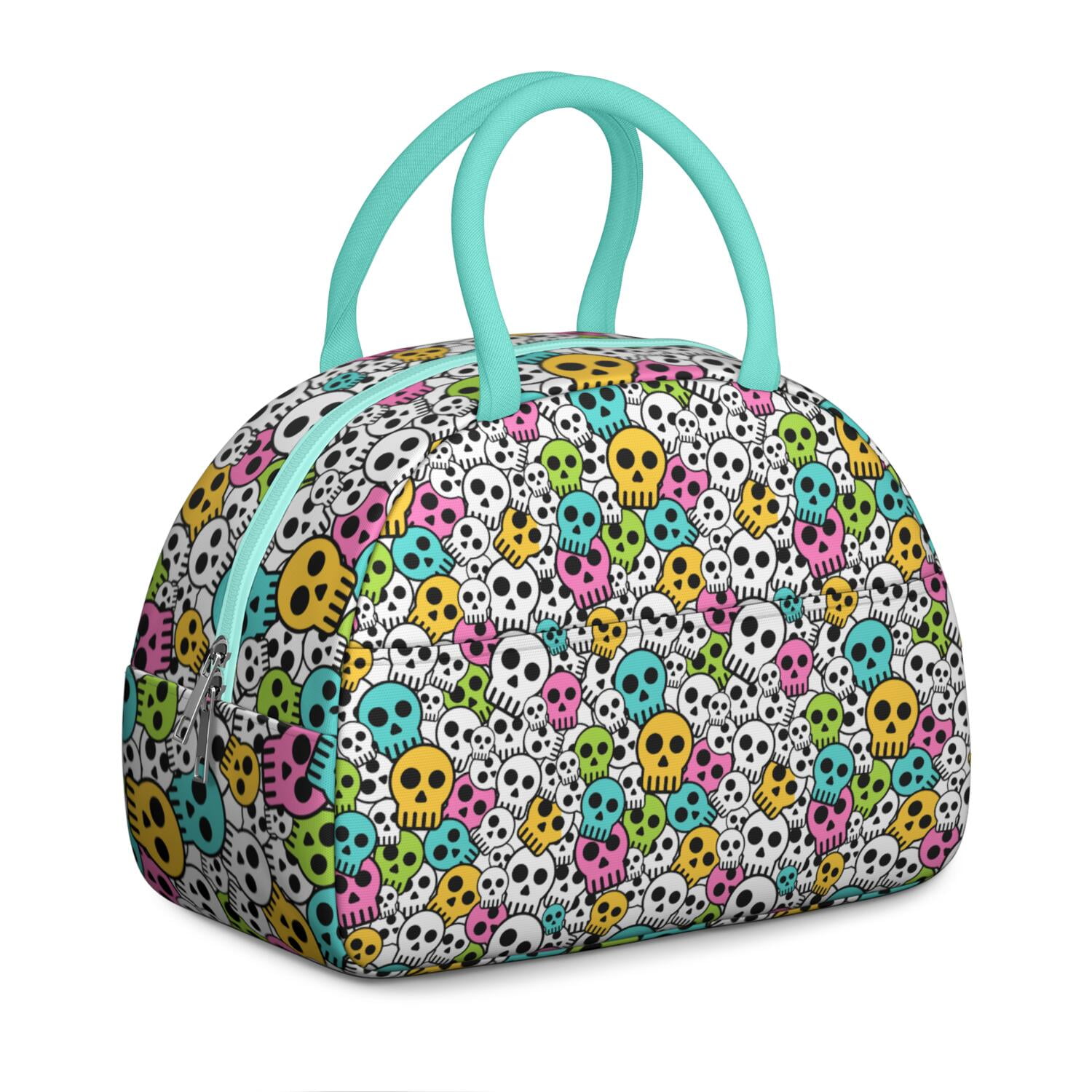 Black Rose Lunch Box - Gothic Skeleton Face with Floral Crown ...