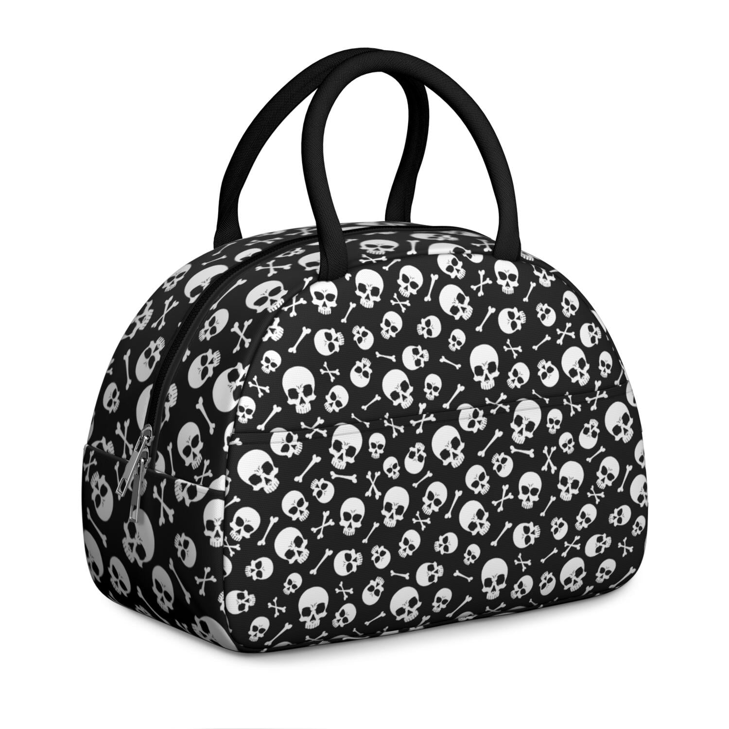Black Rose Lunch Box - Gothic Skeleton Face with Floral Crown ...