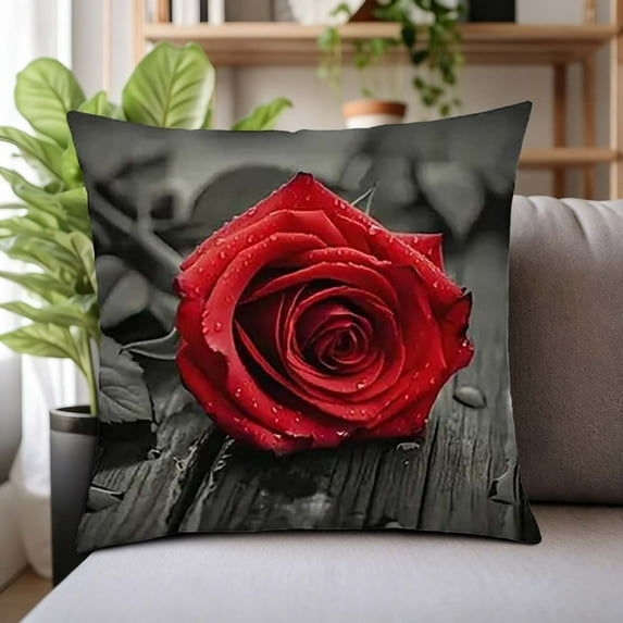 Black Rose Pillowcase Under $5! Kadlawus Black Rose Velvet Pillowcase ...