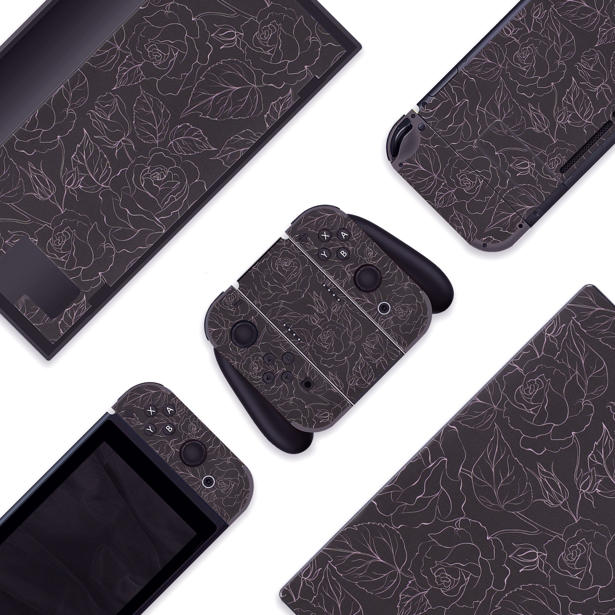 Black Rose Skin - Flower Nintendo Switch OLED or Lite Wrap - Walmart.com