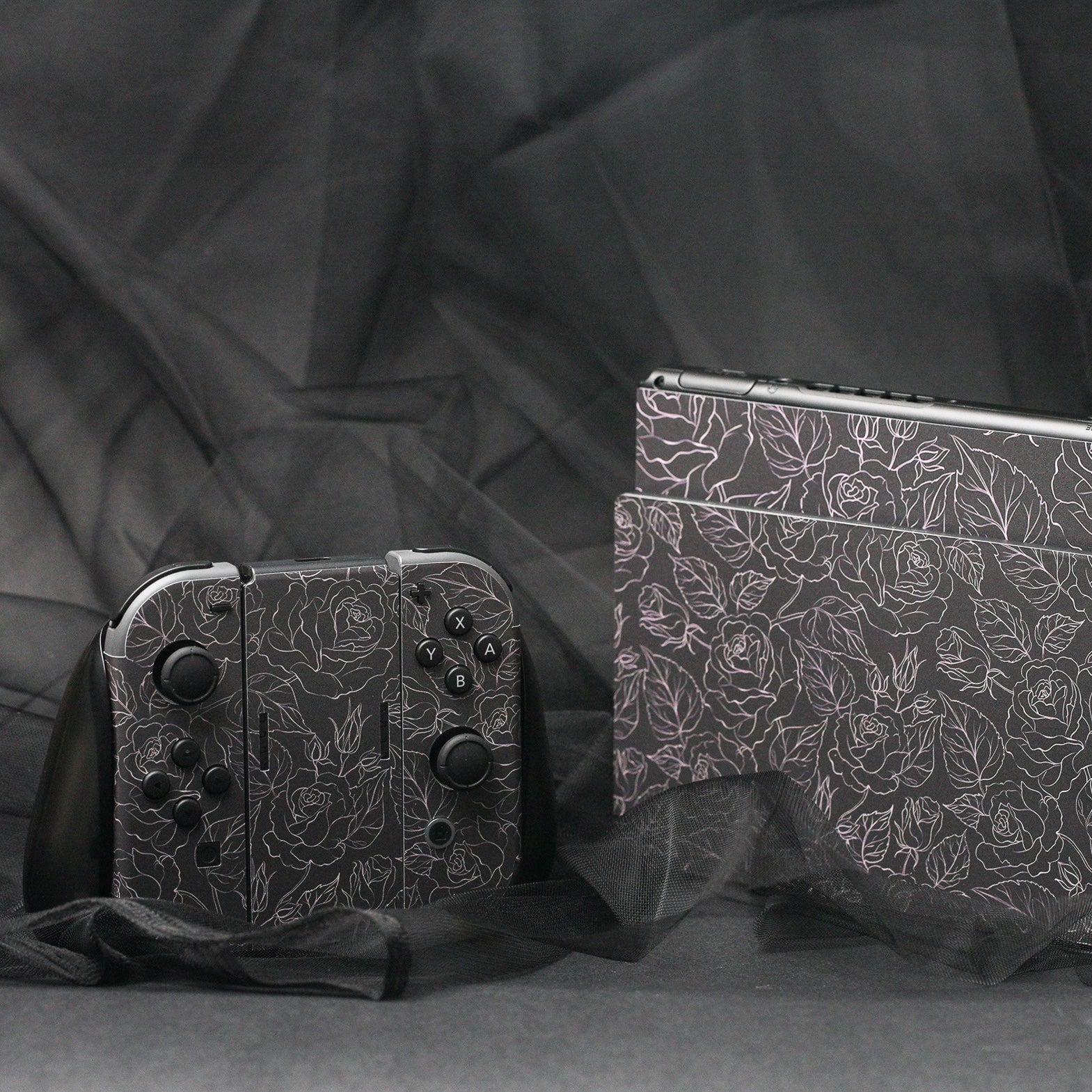 Black Rose Skin | Flower Nintendo Switch OLED or Lite Wrap - Walmart.com