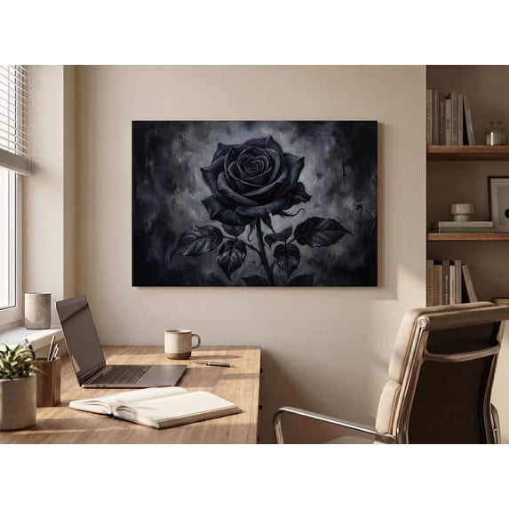 Black Rose Wall Art, Gothic Flower Print, Unframed Paper Poster 8x10in ...