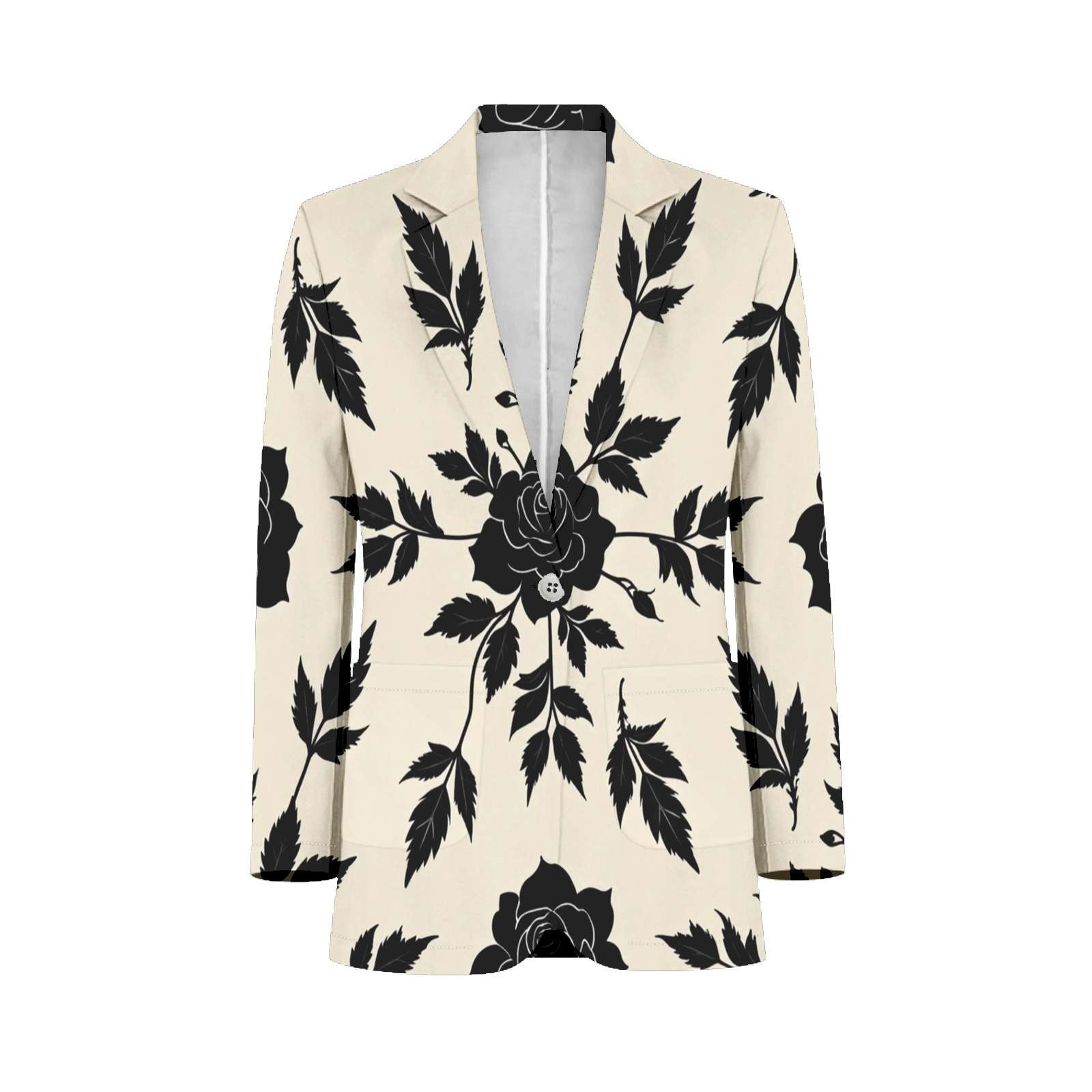 Black Roses And Leaves Customized Men's Suits full man Shawl Collar ...