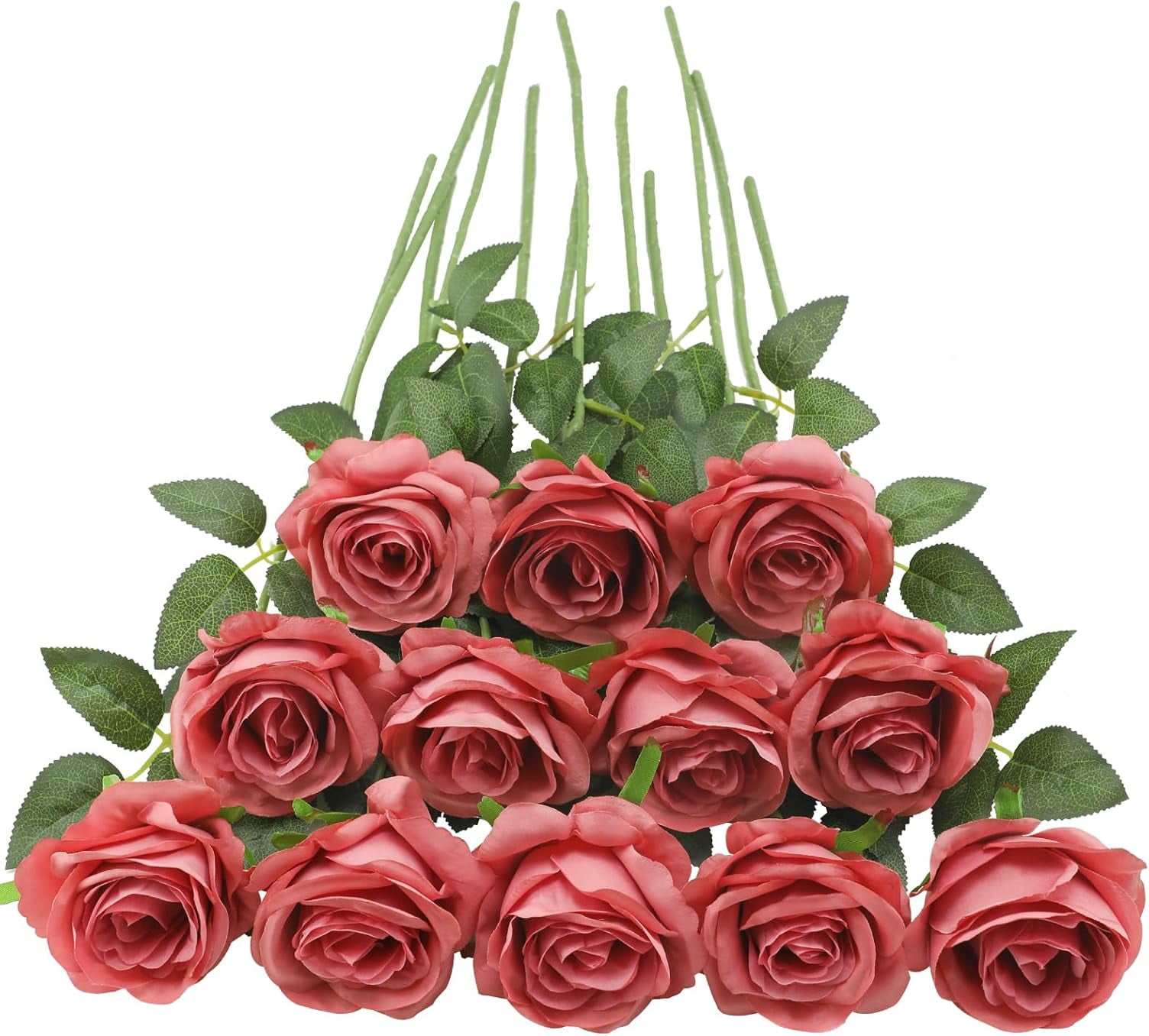 Black Roses Artificial Flowers -12 pcs Realistic Single Long Stem Fake ...