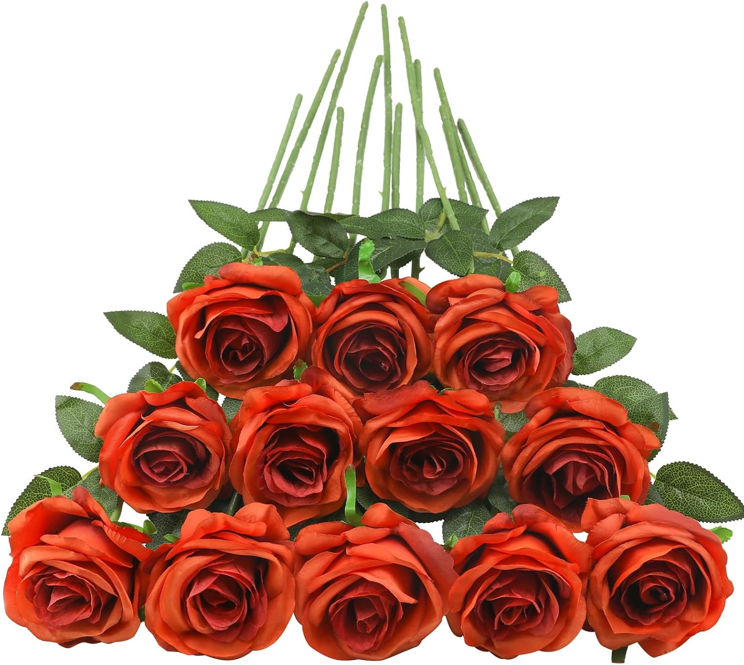 Black Roses Artificial Flowers -12 pcs Realistic Single Long Stem Fake ...