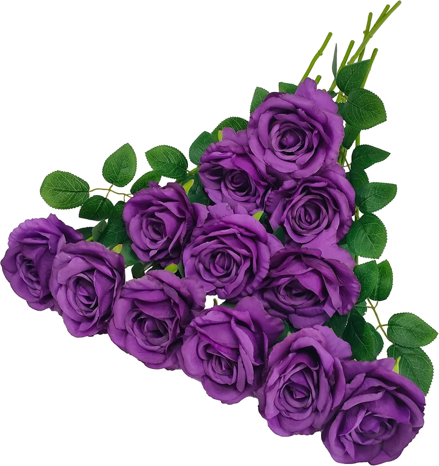 Black Roses Artificial Flowers Bulk,12 Pcs Fake Black Silk Flowers for ...