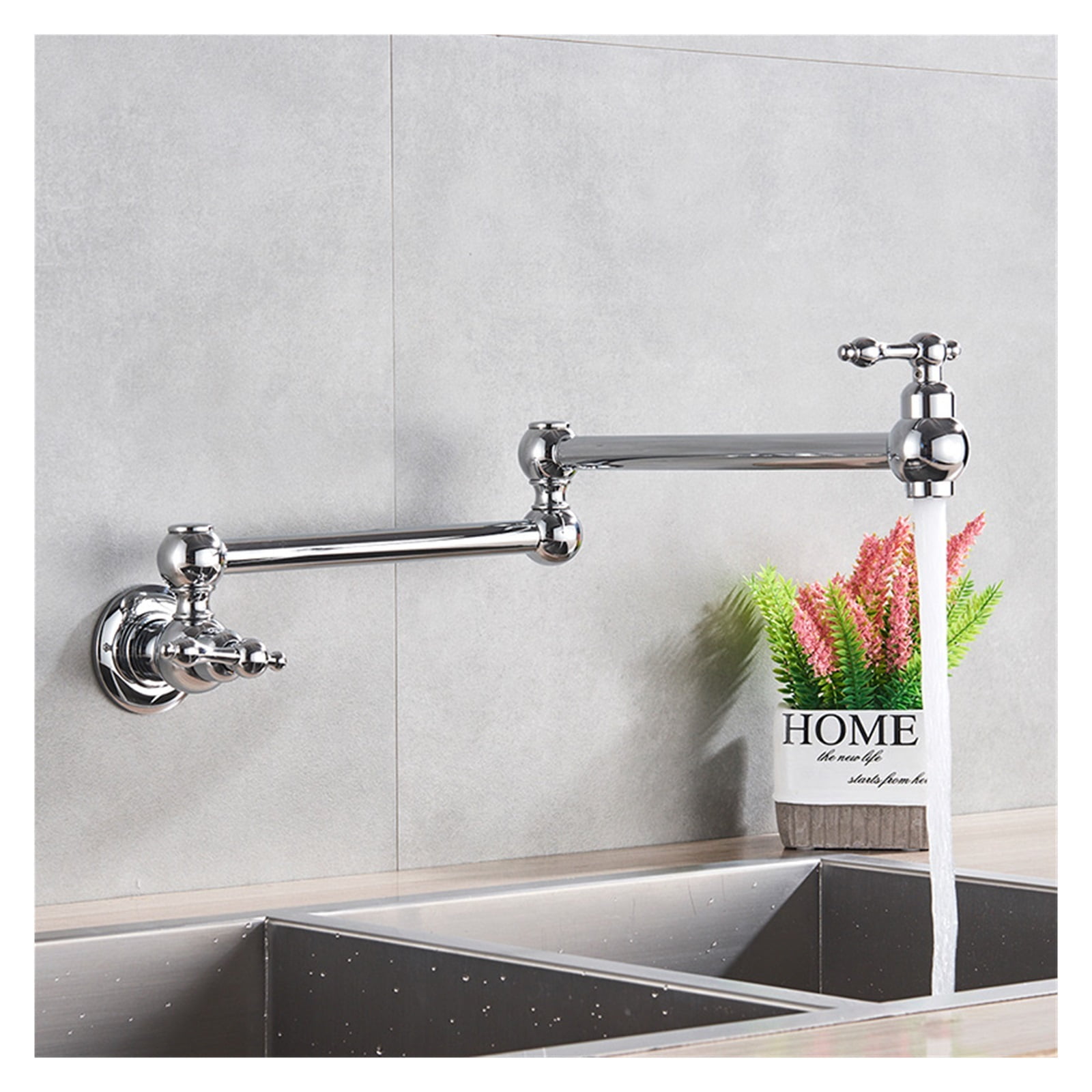 Black Rotated Kitchen Sink Cold Water Tap Faucet Solid Brass Basin Sink ...